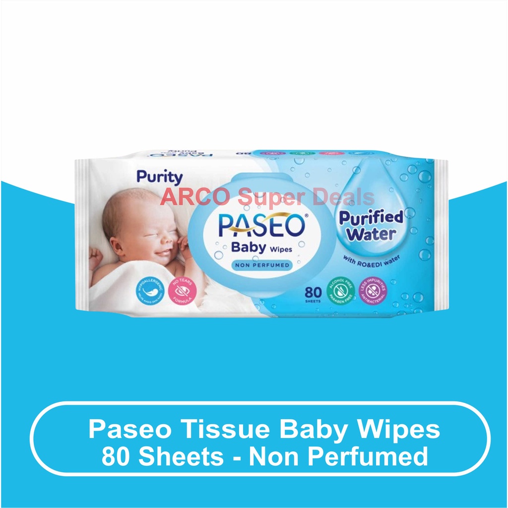 Jual Paseo Tissue Basah Baby Wipes Purity Gazette 80 sheets Non ...