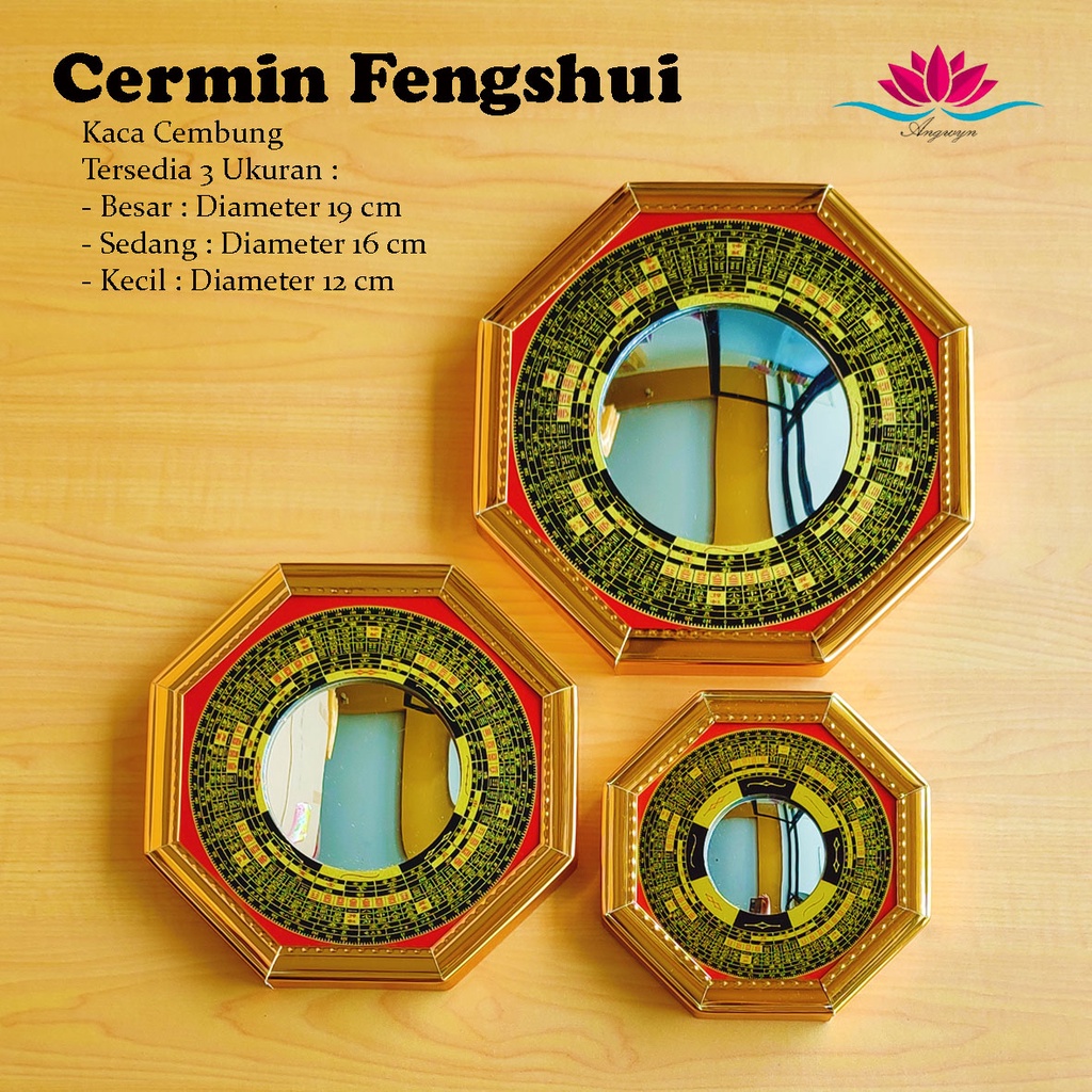 Jual Cermin Fengshui Pakkua Kaca Cembung Diameter 12 cm | Shopee Indonesia