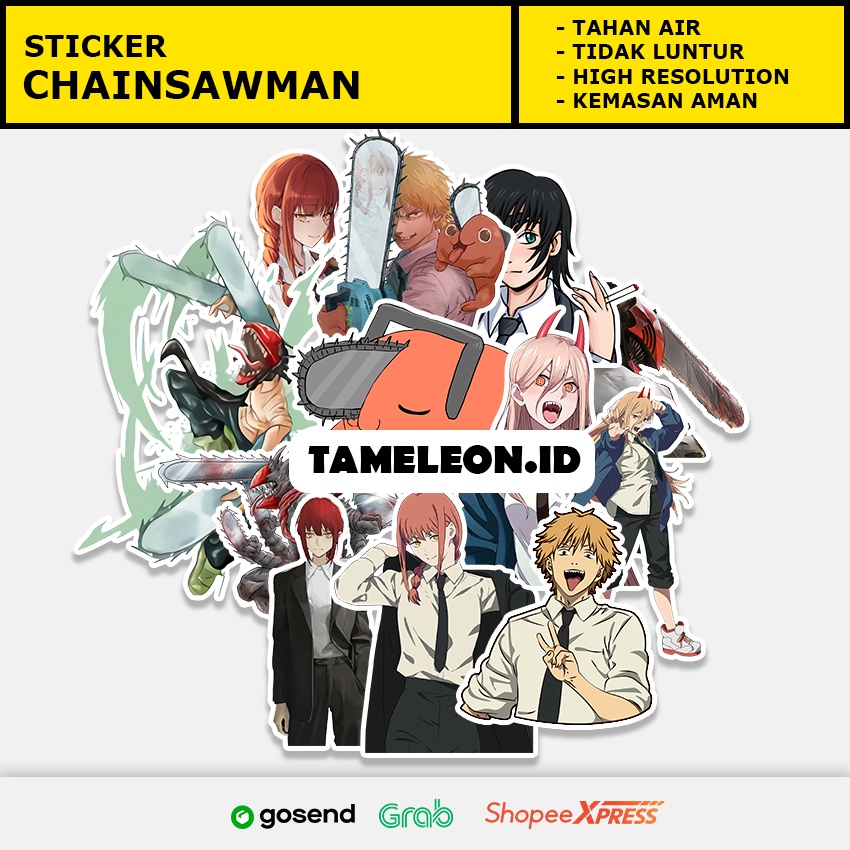 Jual Sticker Anime Chainsawman Denji Makima Aki Pochita Sticker ...