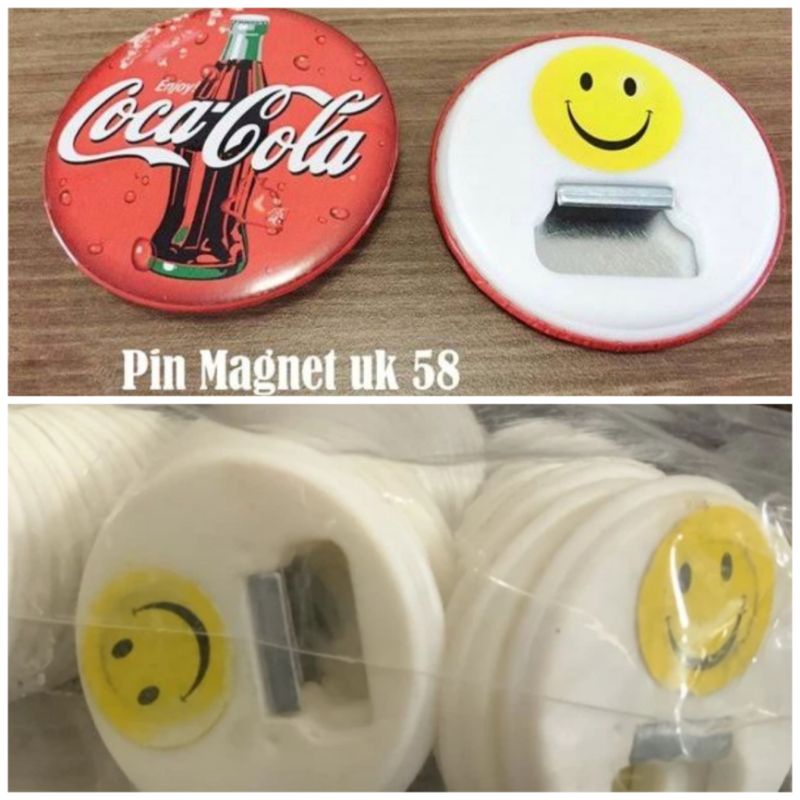 Jual Bahan Pin Magnet Kulkas / Pembuka Botol 58mm Lengkap dengan Mika ...