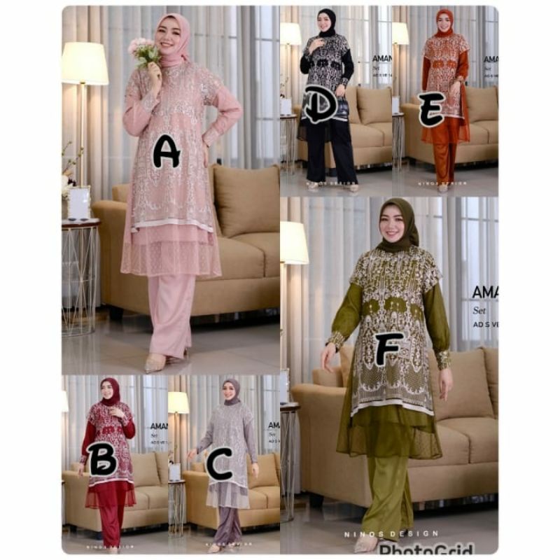 Jual amani set by ninos oneset tile brokat brukat setelan wanita ...