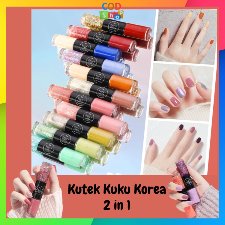 Jual COD - F5407 Kutek Kuku Korea 2 in 1 NON Peel Off Tidak Bisa ...