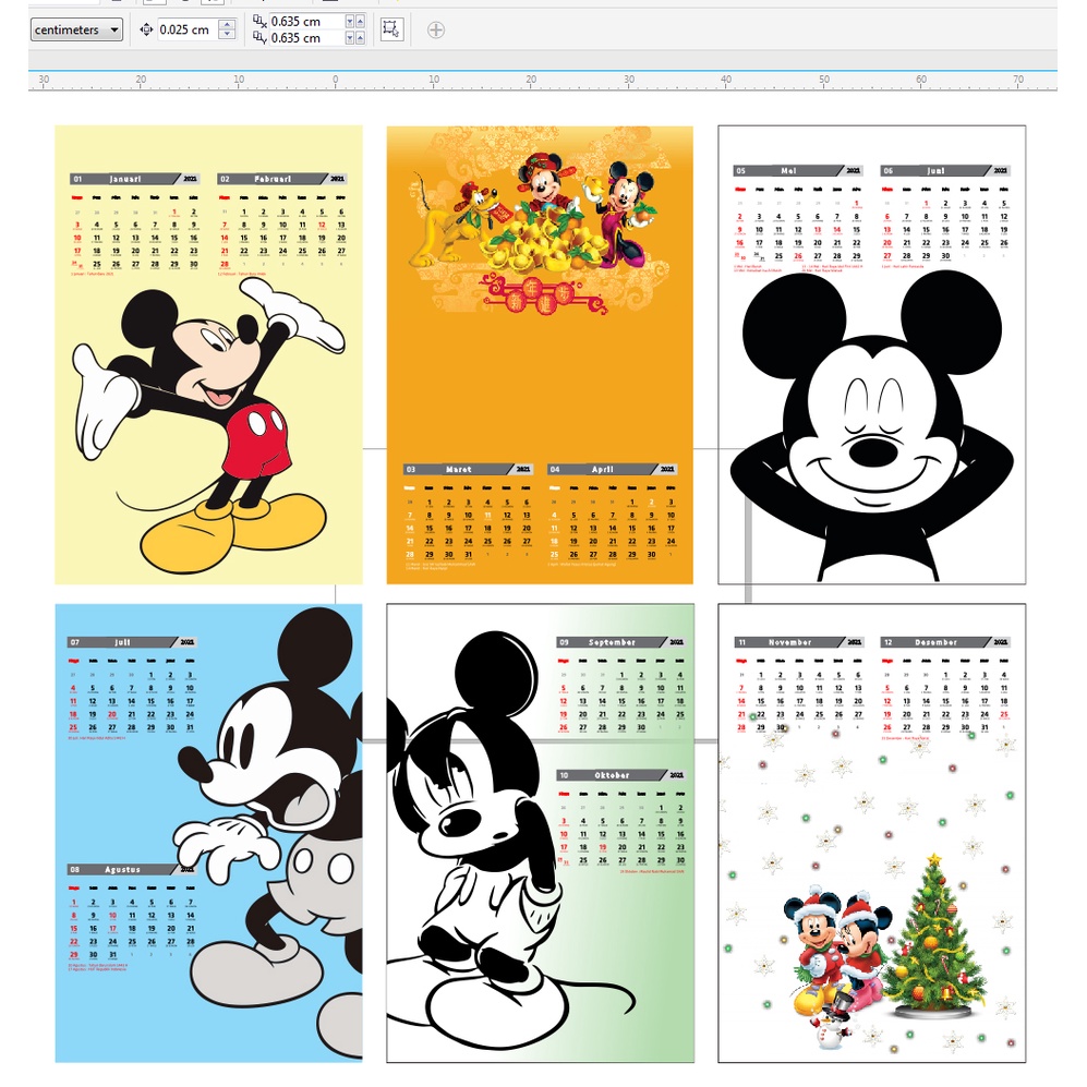 Jual Kalender DINDING 2024 MICKEY MIKI DISNEY Calendar Cartoon bisa ...