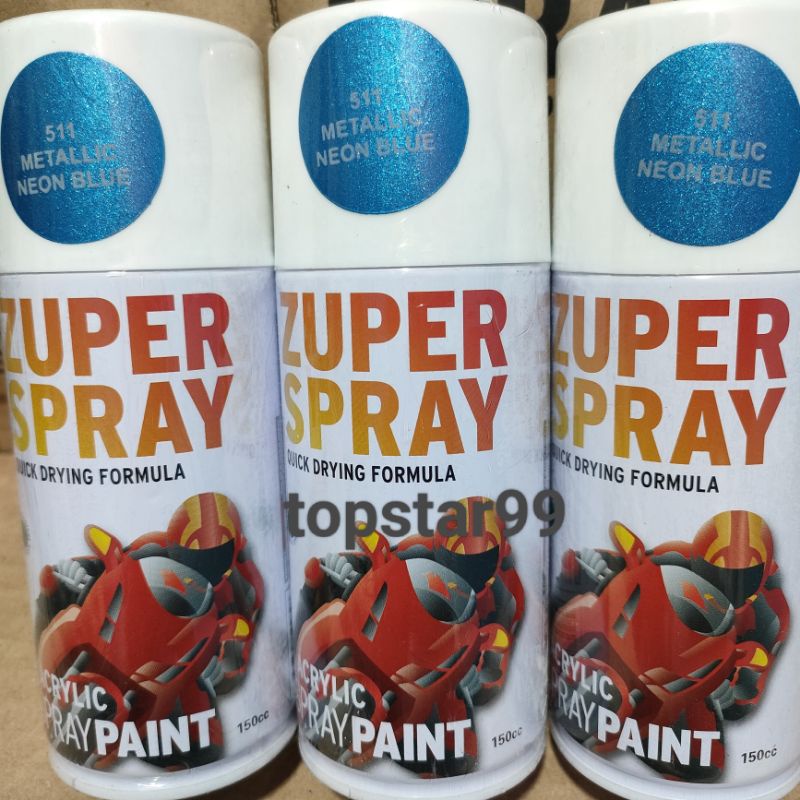 Jual Zuper Pilox Pilok Cat Semprot Warna Metalic Neon Blue Biru Metalik 511 150cc Spray Paint ...