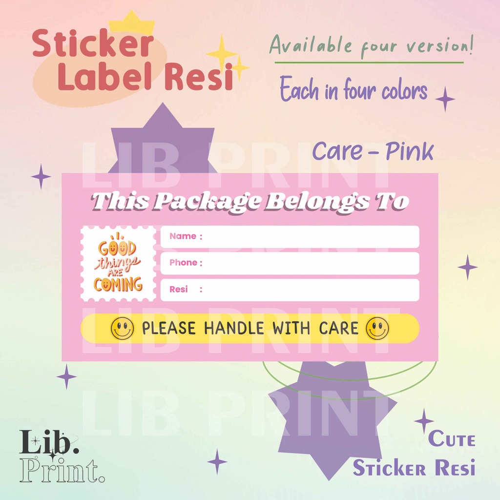 Jual STICKER RESI PENGIRIMAN / LABEL RESI PENGIRIMAN / AESTHETIC / CUTE ...