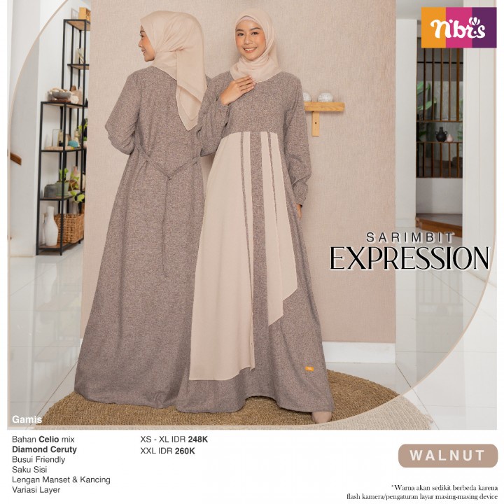 Jual GAMIS NIBRAS SARIMBIT EXPRESSION WALNUT COUPLE KELUARGA NIBRAS ...