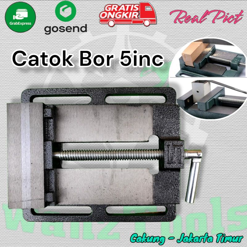 Jual Catok Bor Duduk 5 inc/Ragum Tanggem 5inch/Drill Vise Clamp ...