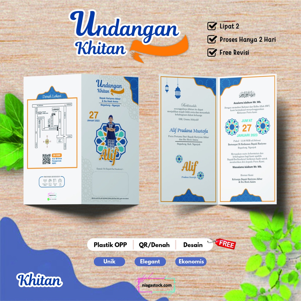 Jual Undangan Khitan Lipat 2 Elegant, Tebal, Ekonomis | Shopee Indonesia