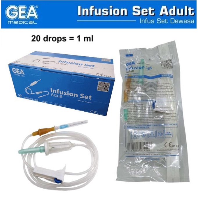 Jual Infus Set Dewasa GEA / Infusion Set Dewasa GEA / Infuset Dewasa ...