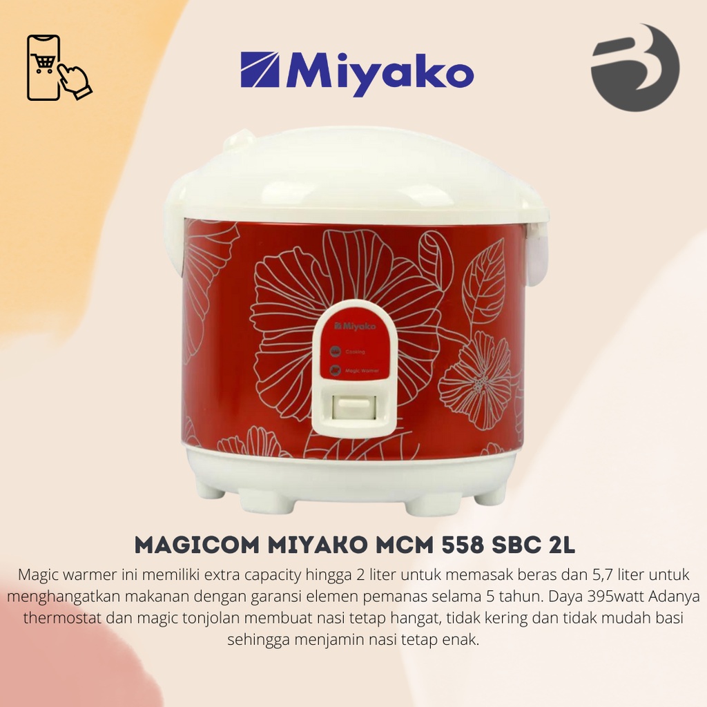 Jual MAGICOM MIYAKO MCM 558 SBC 2L | Shopee Indonesia