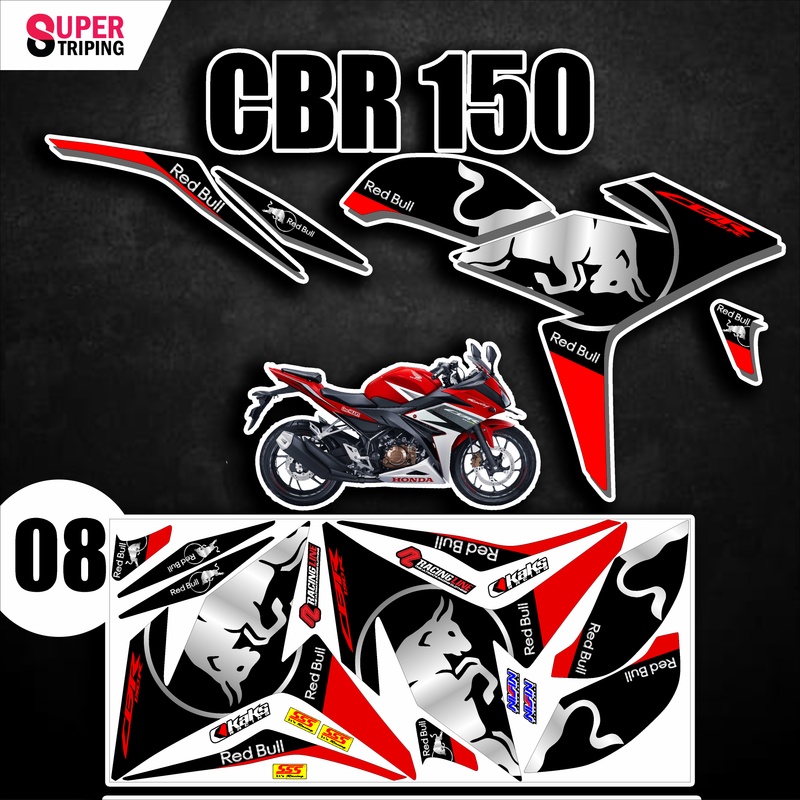 Jual STICKER CBR 150 FACELIFT Varian 08 - Tahun 2016 2017 2018 Desain ...