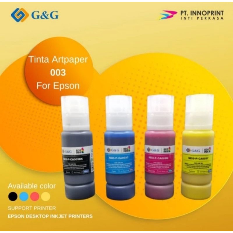 Jual 1 Set 4 Warna Tinta Art Paper 003 G&G Original Compatible Head ...