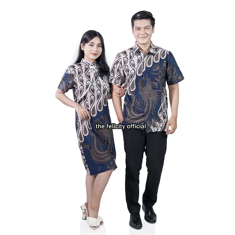Jual Batik Couple Dress Kemeja Hem Atasan Pria Dan Wanita Motif Merak ...