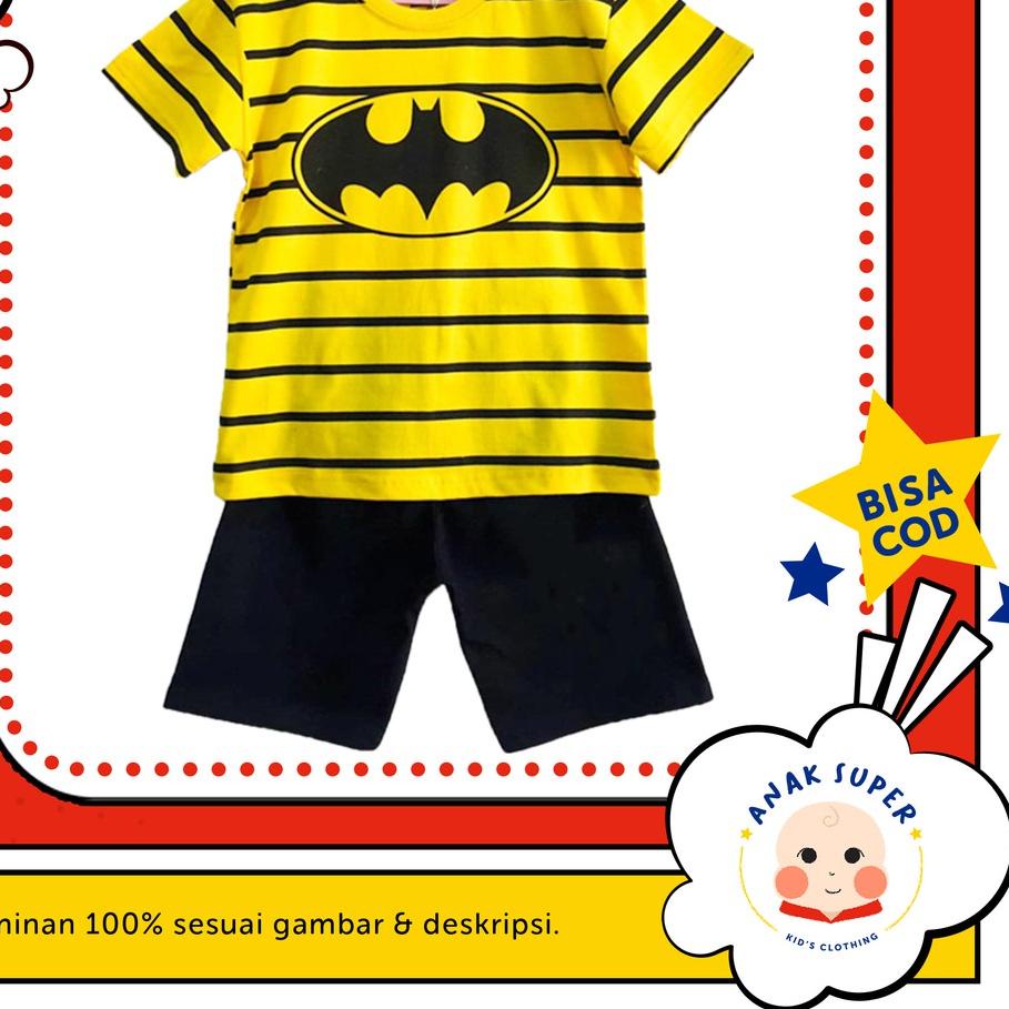 Jual Discount [KI3] Baju Setelan Anak Laki-laki Batman Salur Kuning 1 ...