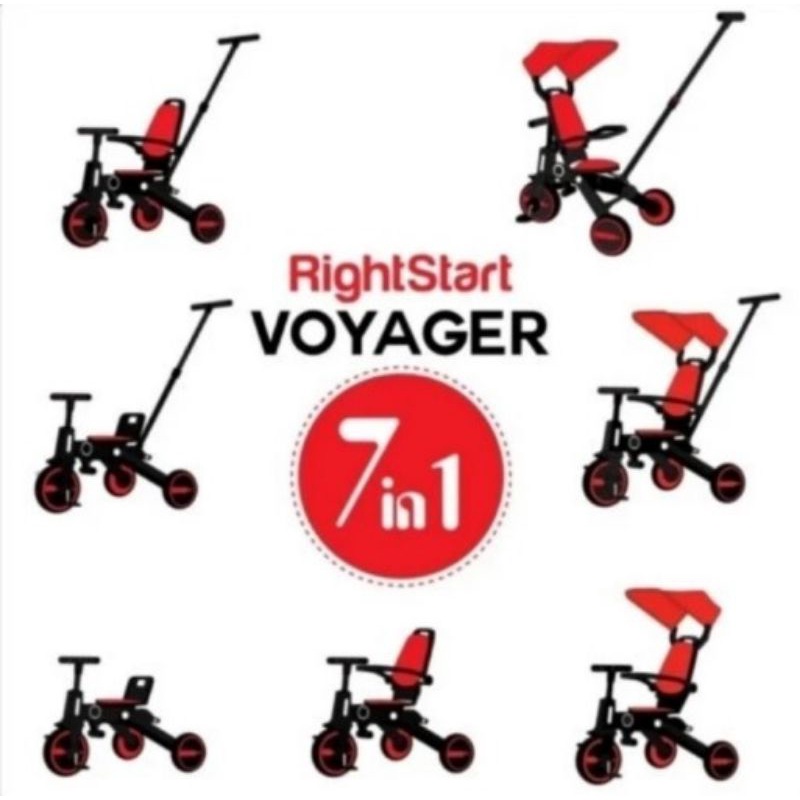 Jual Right Start Voyager 7in1 Trike Tricycle Sepeda Stroller Bisa ...
