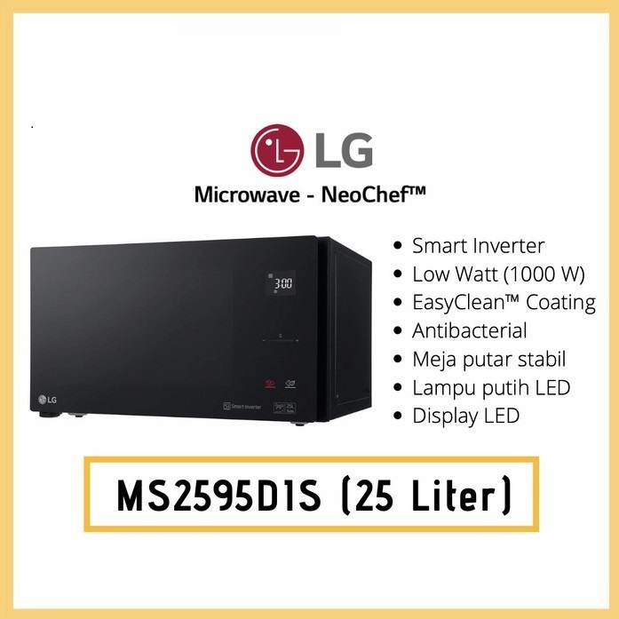 Jual LG MS2595DIS Microwave NeoChef Smart Inverter - 25 Liter khusus batam | Shopee Indonesia