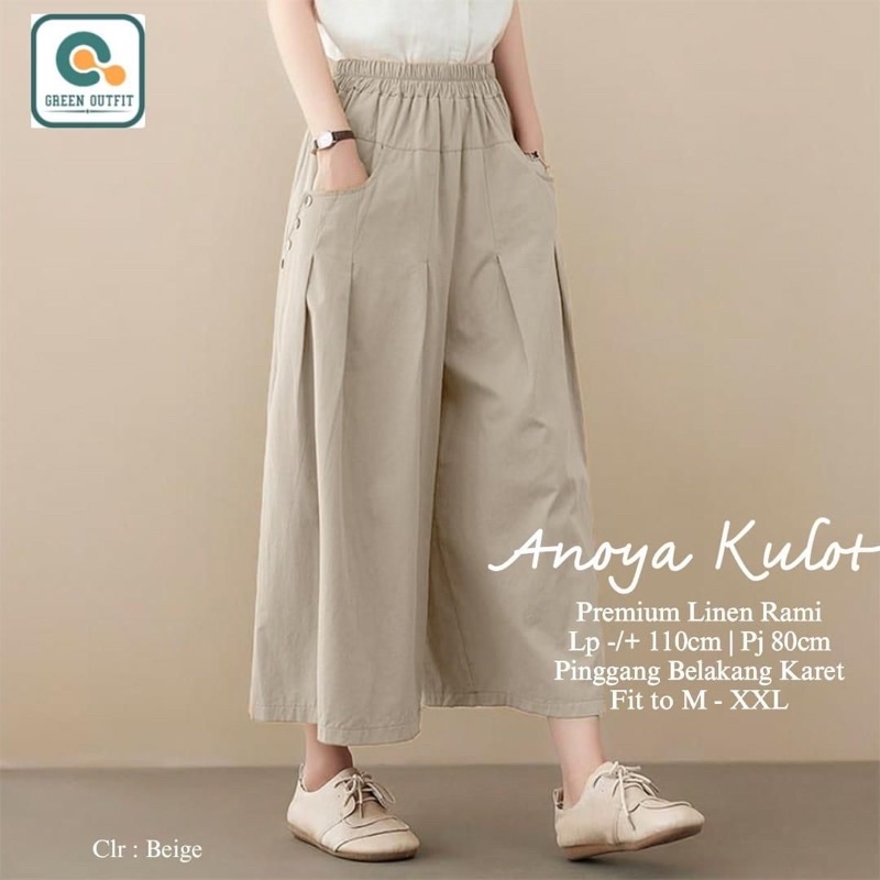 Jual anoya alika kulot pant pants celana clana bawahan katun pinggang ...
