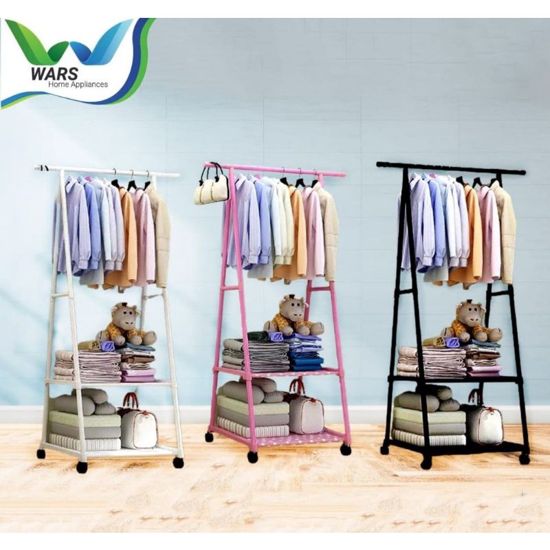 Jual Stand Hanger Roda Triangle Gantungan Baju Rak Serbaguna | Shopee ...