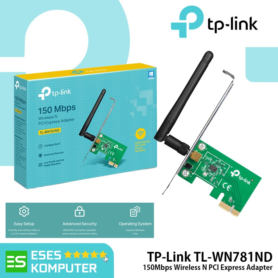 Jual WiFi Adapter TP-Link TL-WN781ND 150Mbps Wireless N PCIE Adapter ...