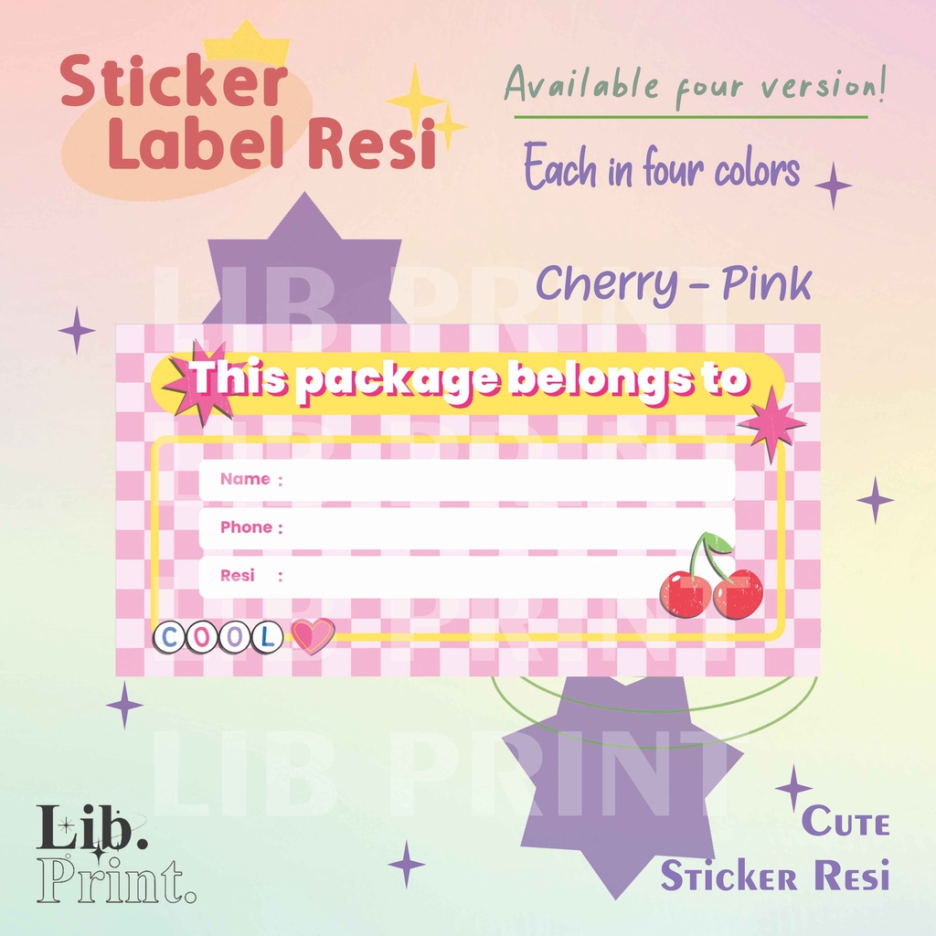 Jual STICKER RESI PENGIRIMAN / LABEL RESI PENGIRIMAN / AESTHETIC / CUTE ...