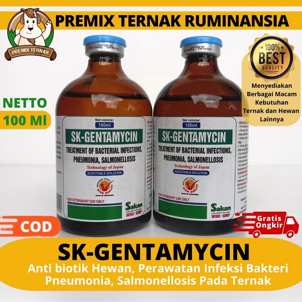 Jual SK GENTAMYCIN 100 ML - Antibiotik Hewan - Seperti GENTAJECT GENTA ...