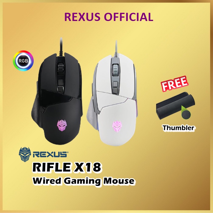 Jual Rexus Xierra RIFLE X18 Ergonomic Gaming Mouse Wired X 18 | Shopee ...