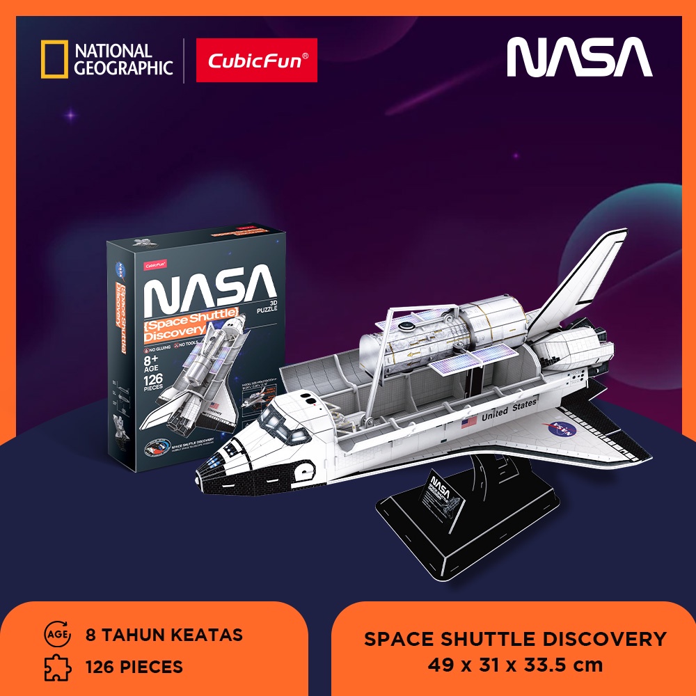 Jual Cubicfun NASA Space Shuttle Discovery - 3D Puzzle Pesawat Luar ...