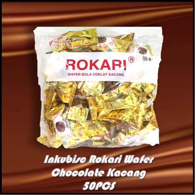 Jual Inkubisc Rokari Wafer Chocolate Kacang 50PCS | Shopee Indonesia