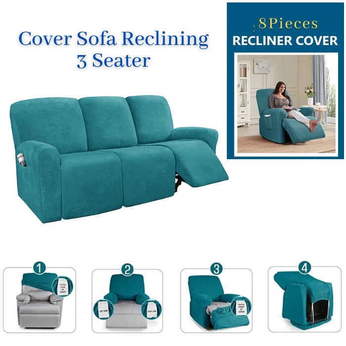 Jual Sofara Cover Sofa Reclining Recliner Elastis Velvet 3 Seater | Shopee Indonesia