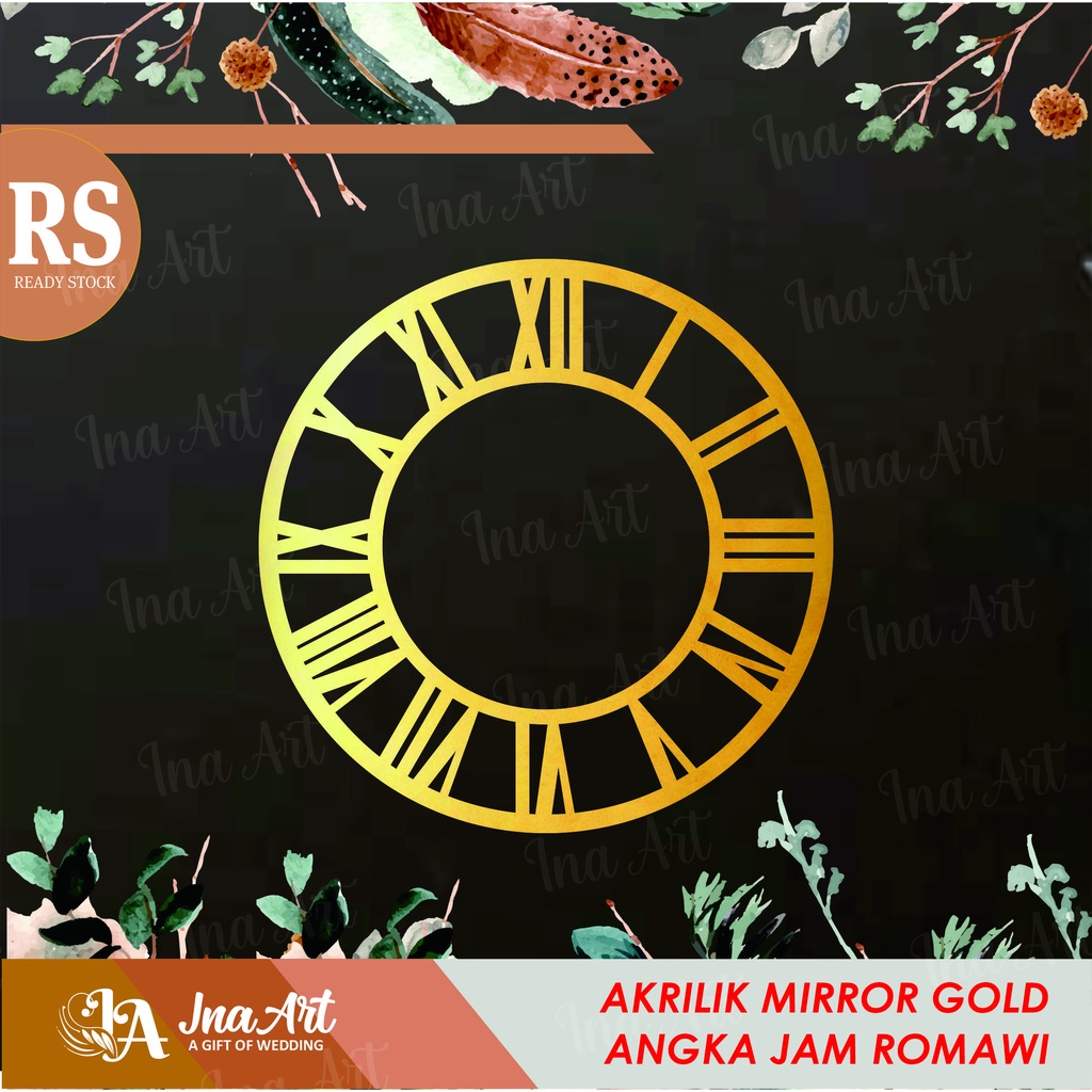 Jual ANGKA JAM ROMAWI Akrilik Mirror Gold Dekorasi Mahar | Shopee Indonesia