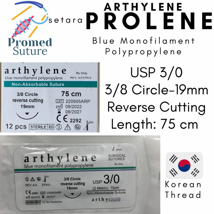 Jual Prolene 3/0 Arthylene (Polypropilene, Monofilament, Non Absorb ...