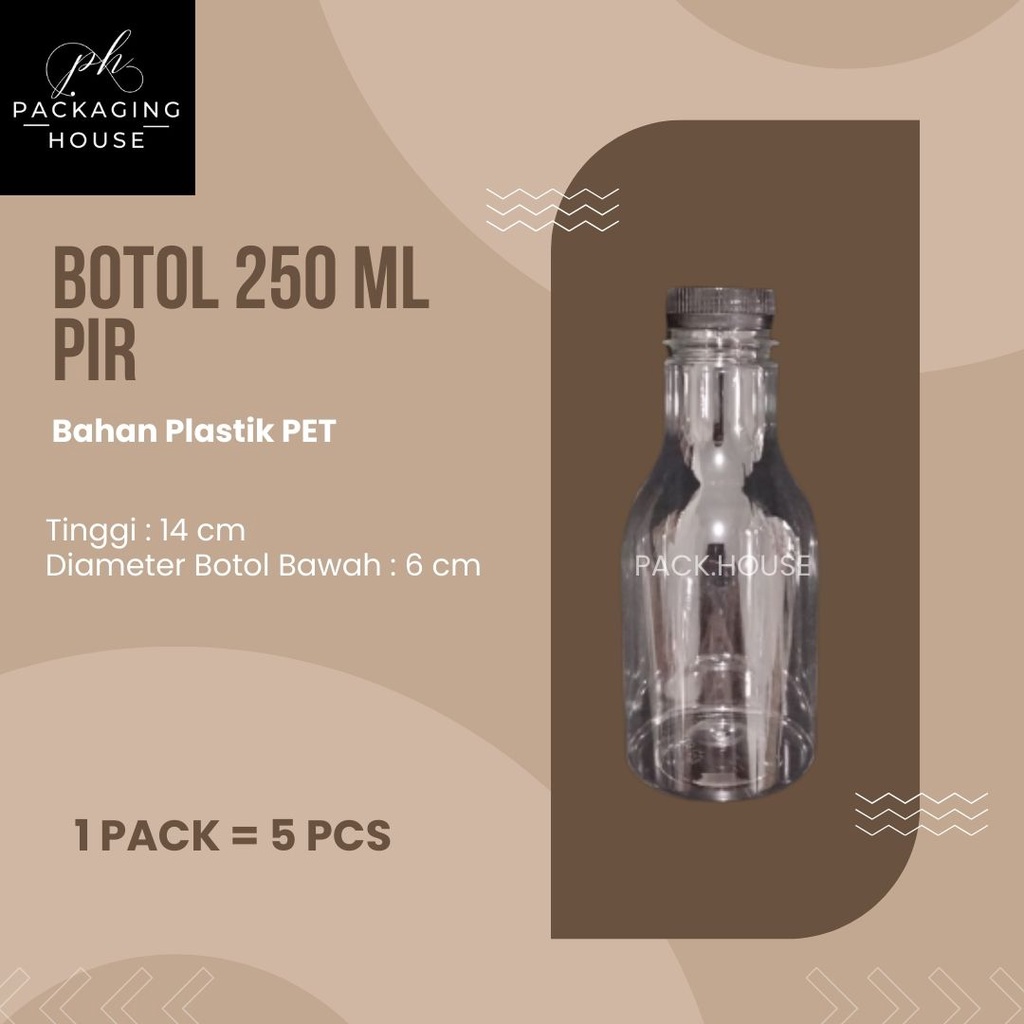 Jual Botol Plastik PIR 250 Ml | 5 Pcs / Pack | Botol Plastik 250 Ml ...