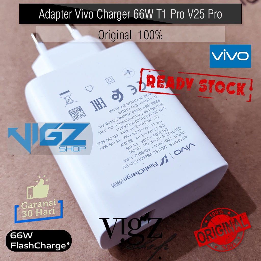 Jual Wall Charger Adapter Vivo Charger 66W T1 Pro V25 Pro V27 V27e V27 Pro Original 100% ...