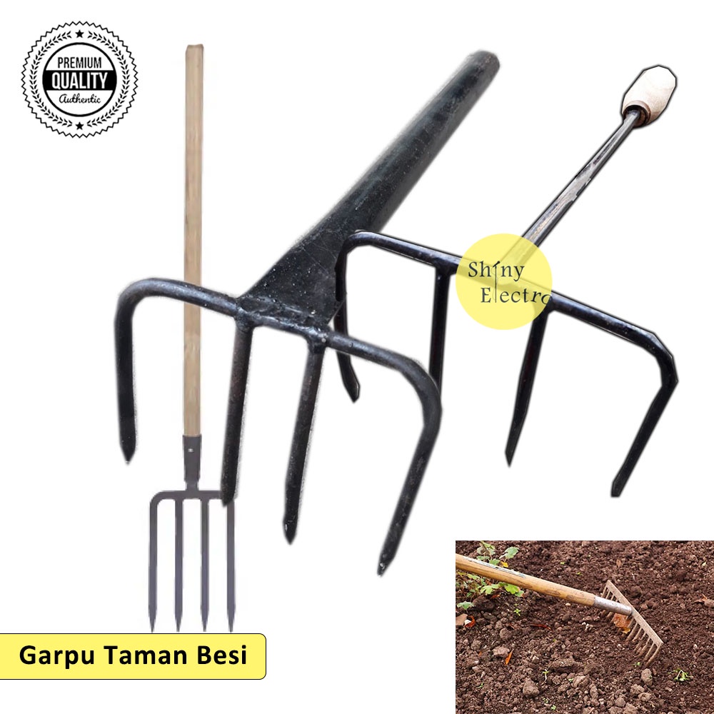 Jual Sapu Garpu Taman Daun Garuk Garukan Sampah Got Panjang Besi Gagang ...