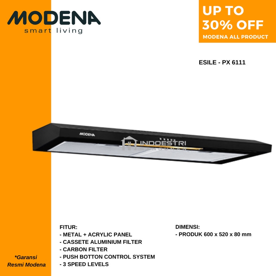Jual Slim Hood Modena PX 6111 / Cooker Hood Modena PX 6111 Esile (60 cm) | Shopee Indonesia