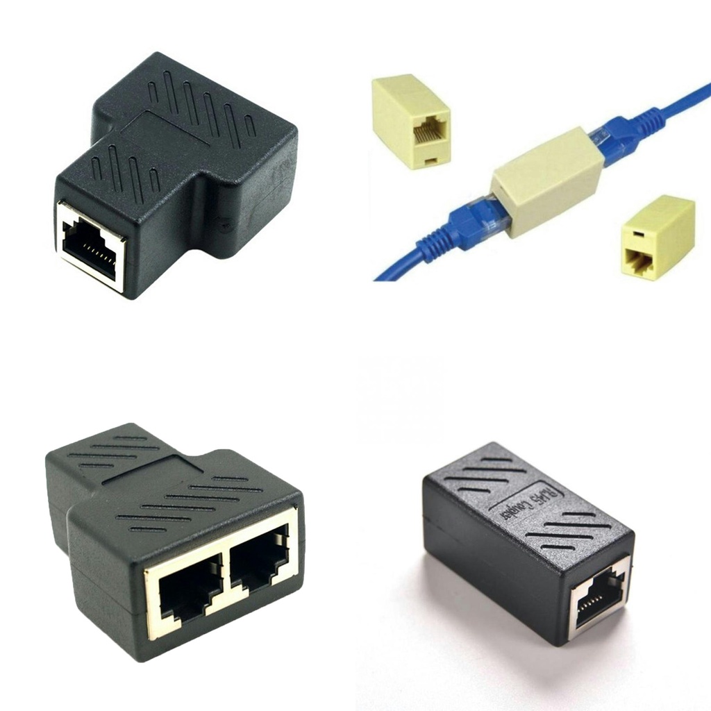 Jual Konektor extension splitter LAN RJ45 Extension Adapter Connector ...
