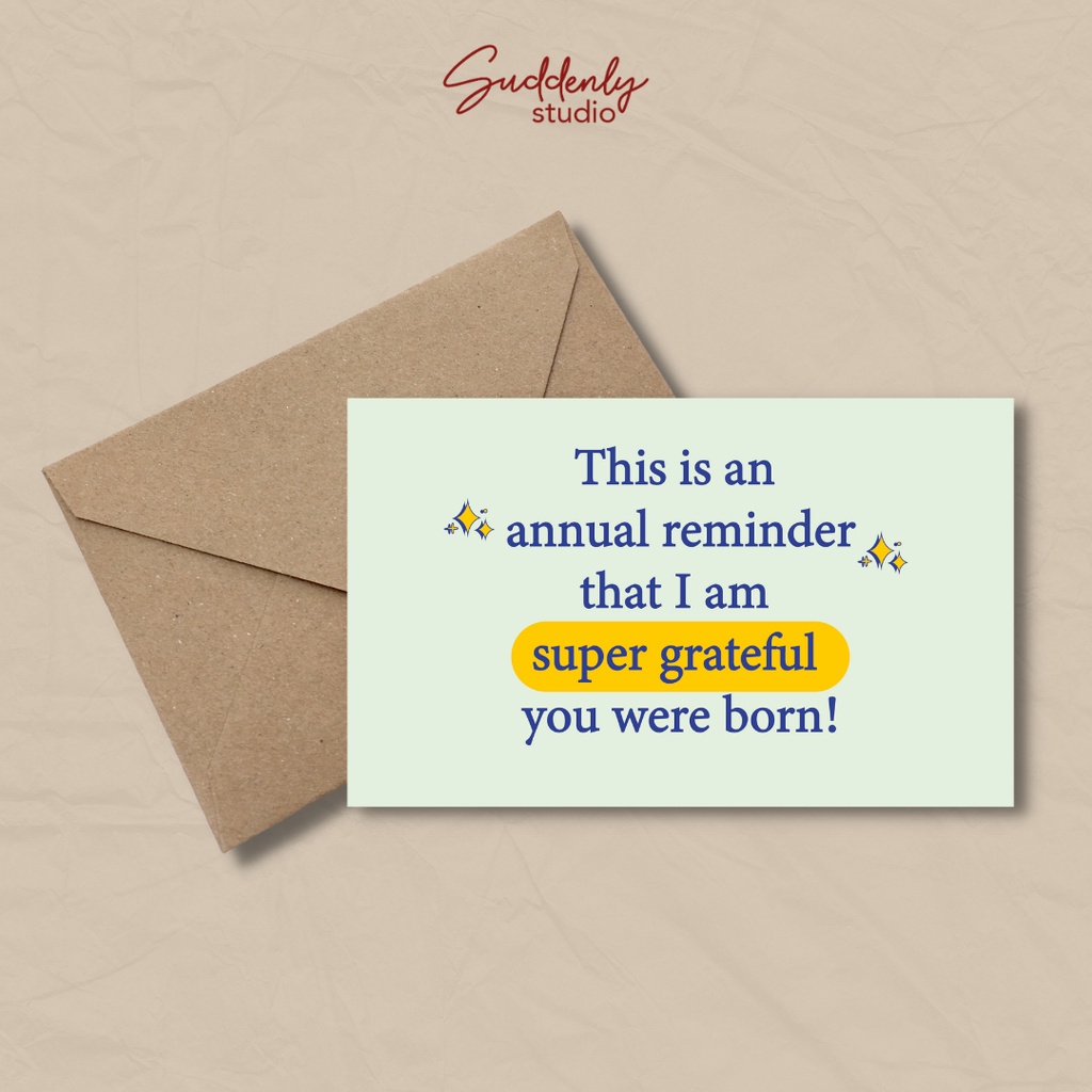 Jual Kartu Ucapan - Super Grateful - Greeting Cards - SUDDENLY STUDIO ...