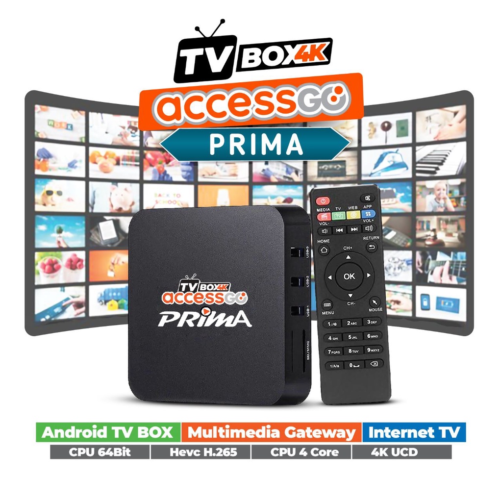 Jual ANDROID TV BOX 4K ACCESSGO PRIMA RAM 2/16Gb | Shopee Indonesia