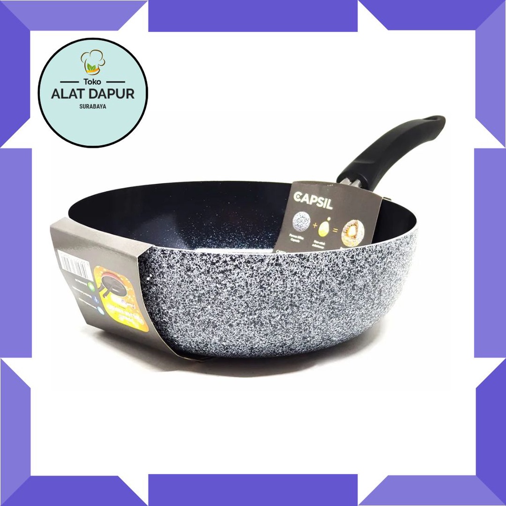 Jual Deep Wok MAXIM 24cm Neostone Capsil Wajan Ceramic Anti Lengket 24 ...
