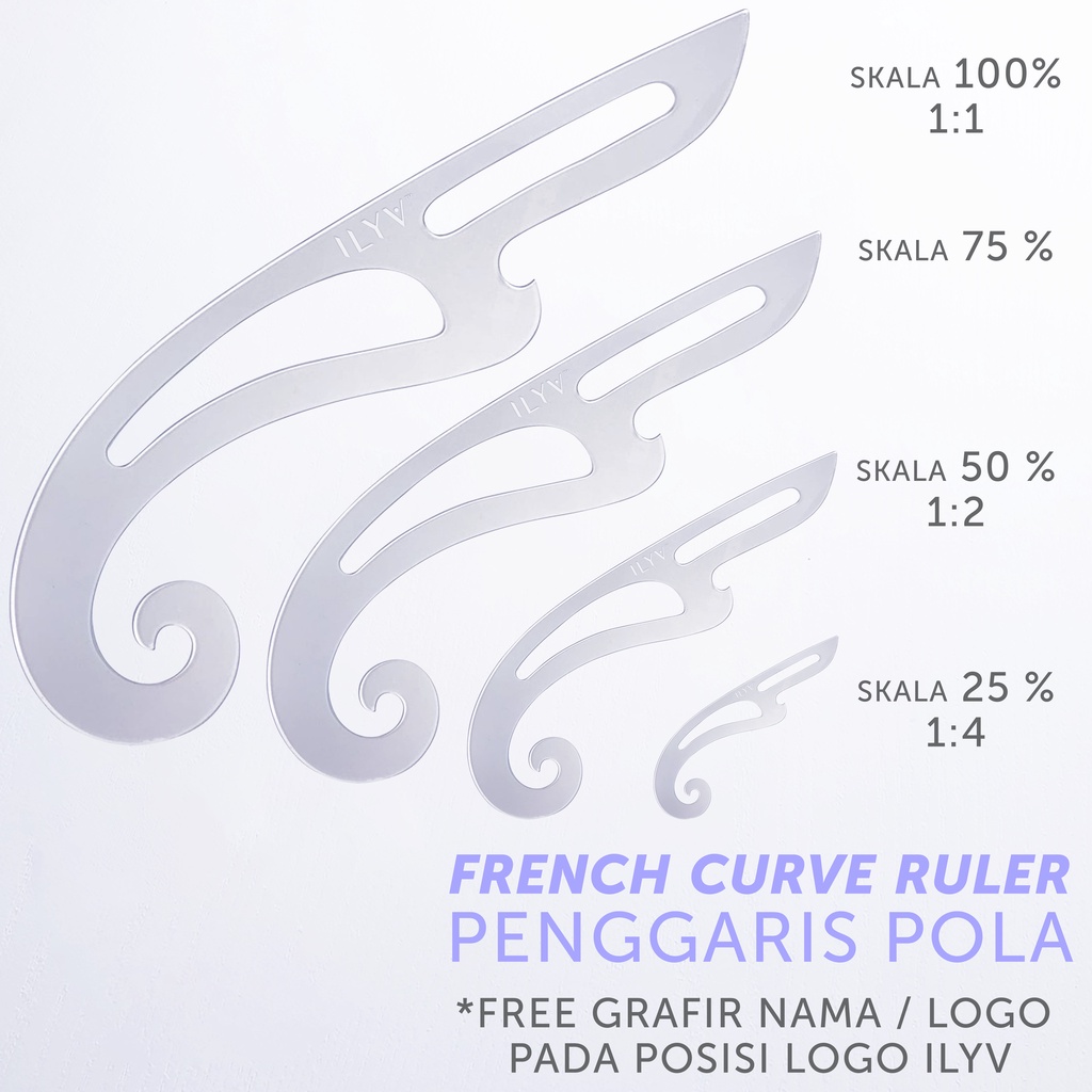 Jual Penggaris Pola Jahit / Pola Baju Lengkung / French Curve Ruler ...