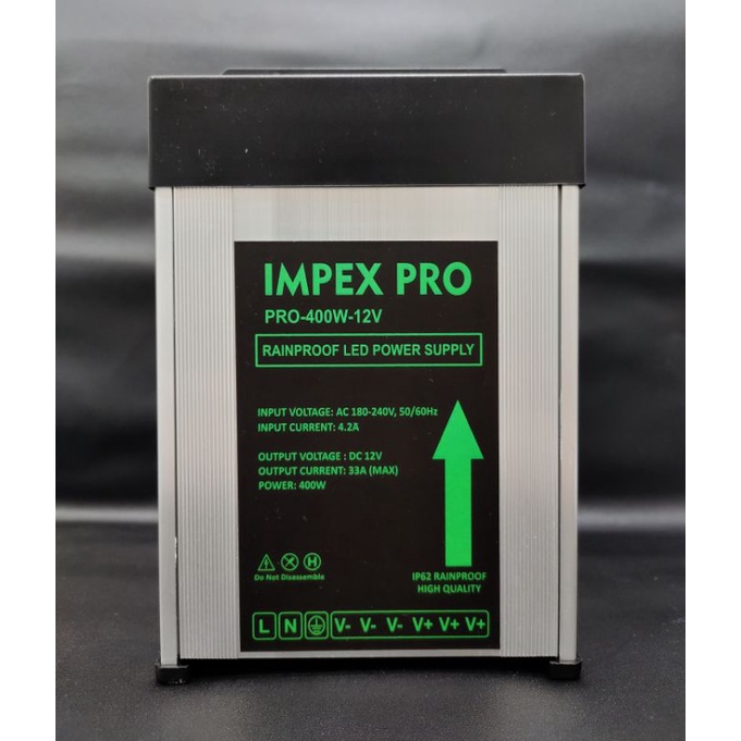 Jual Led power supply Rainproof IMPEX PRO 33.3a/400watt 12V | Shopee Indonesia