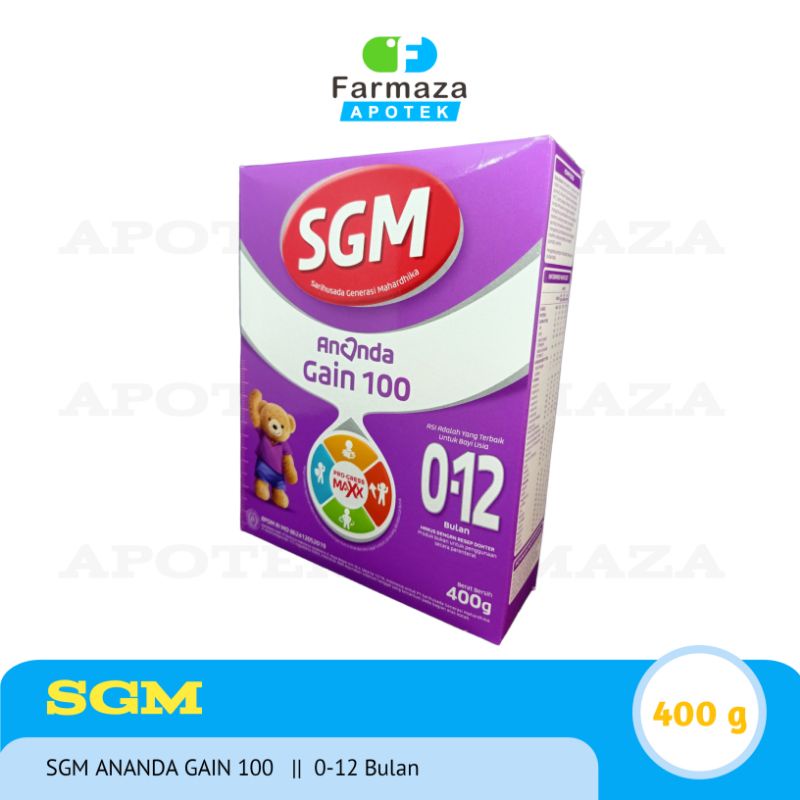 Jual SUSU SGM ANANDA GAIN 100 0-12 BULAN 400G | Shopee Indonesia