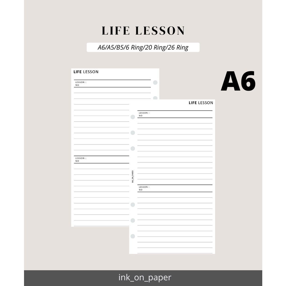 Jual A6 - Minimalist Planner, Life Lesson Journal by INK_ON_PAPER ...