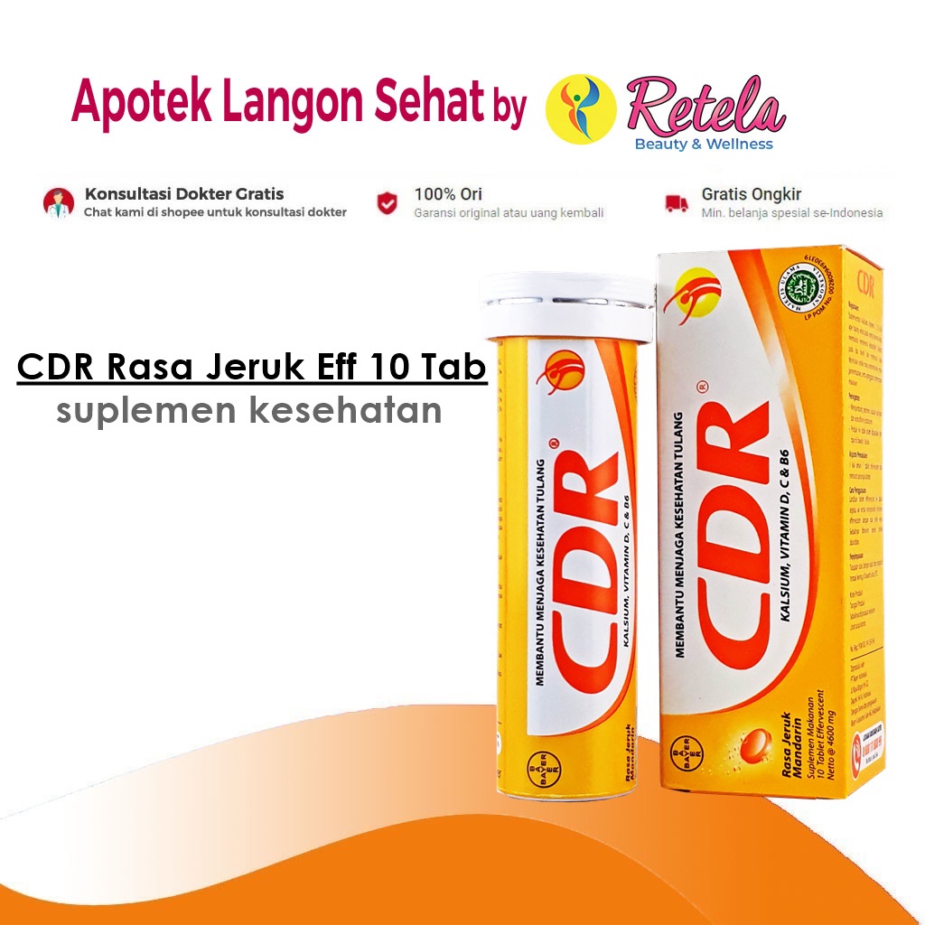 Jual CDR Rasa Jeruk 10 Tablet / Multivitamin Vitamin C | Shopee Indonesia