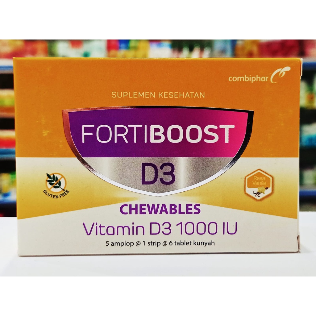 Jual Fortiboost D3 1000 IU 1 Kotak isi 30 tablet kunyah - VItamin D3 daya tahan tubuh | Shopee ...