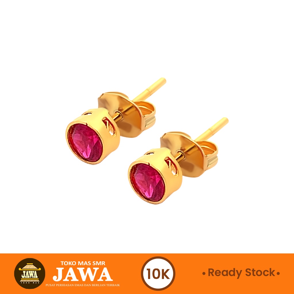Jual Tindik Emas Colour Stone Kadar 10K Toko Mas Jawa | Shopee Indonesia