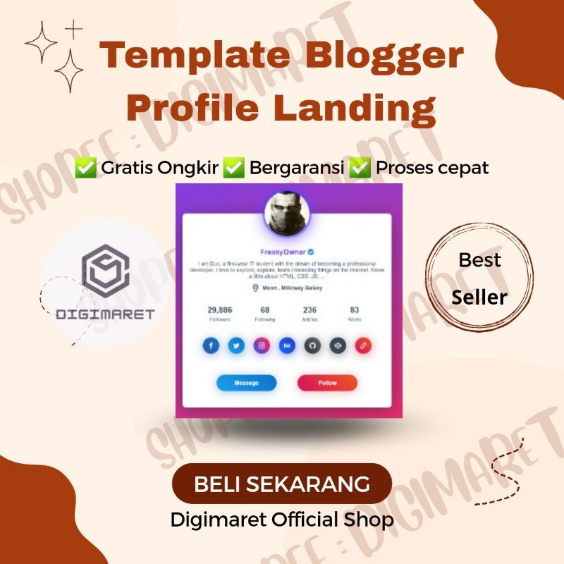 Jual Template Blogger Profile Landing Premium | Template Blogger ...