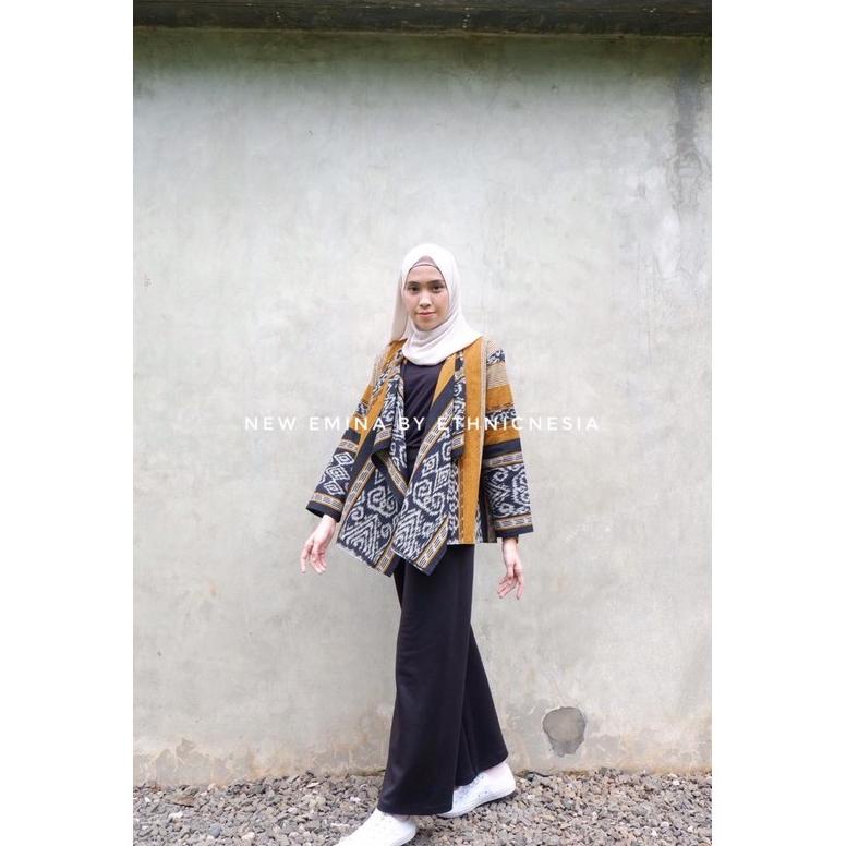Jual New Emina/Tenun Kerja Wanita/Outer Tenun/Tenun Kombinasi/Batik ...