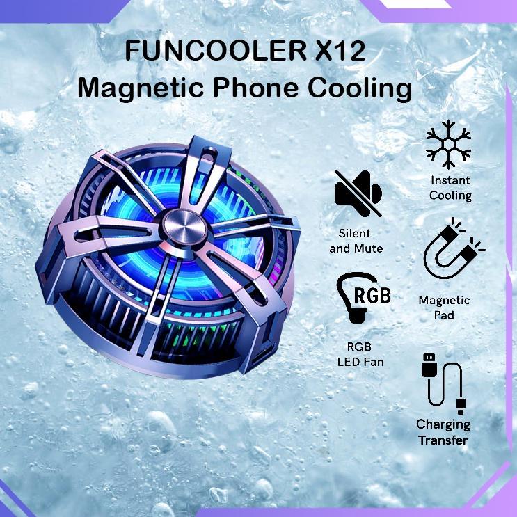 Jual Terlaris Funcooler X12 Radiator Fan Cooler Pendingin HP Magnet Fan ...