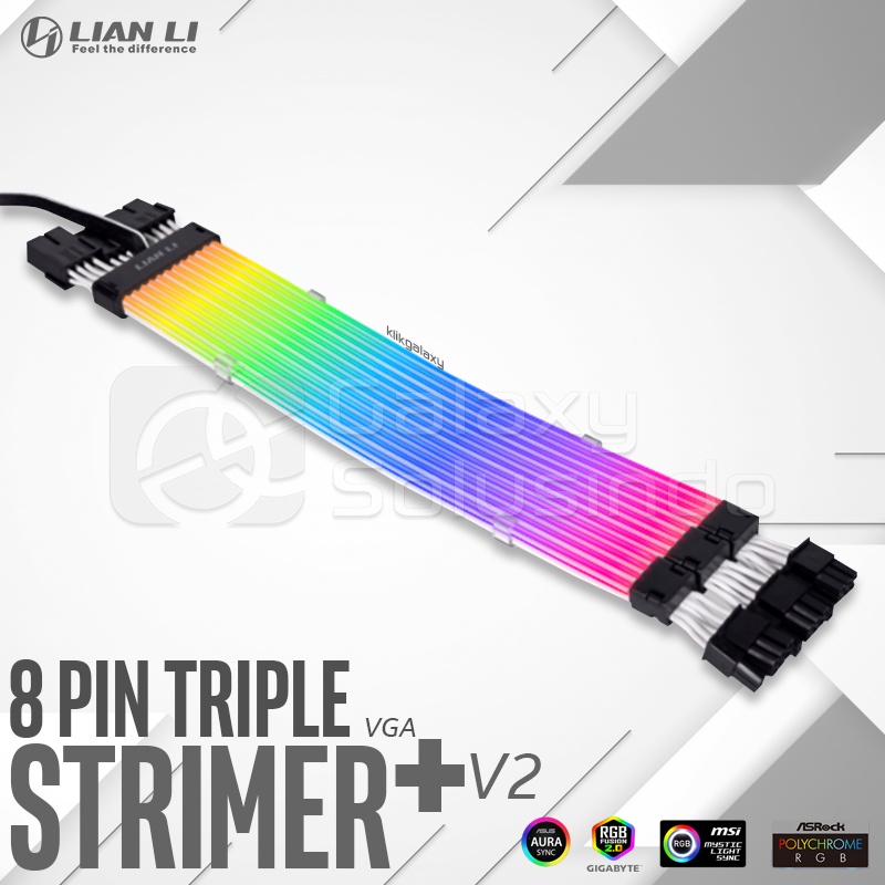 Jual LIAN LI Strimer Plus V2 ARGB Triple 8 pin VGA extension cable ...